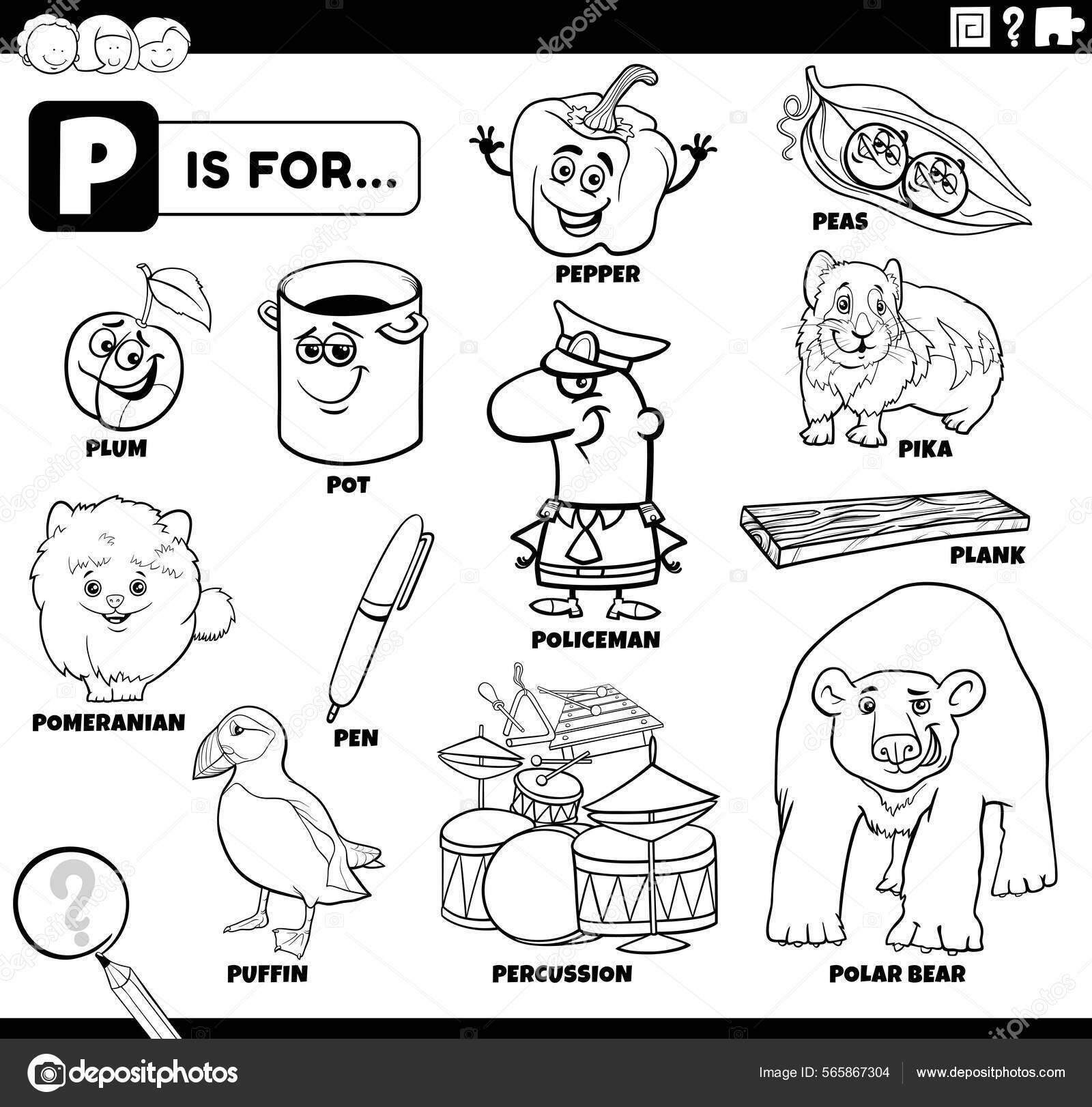 Black White Educational Cartoon Illustration Children Comic Characters ...