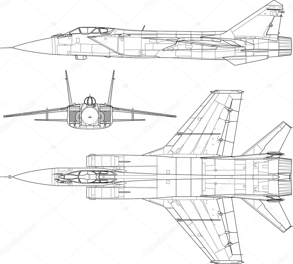 Mig 31 — Stock Vector © AlexCiopata #12456397