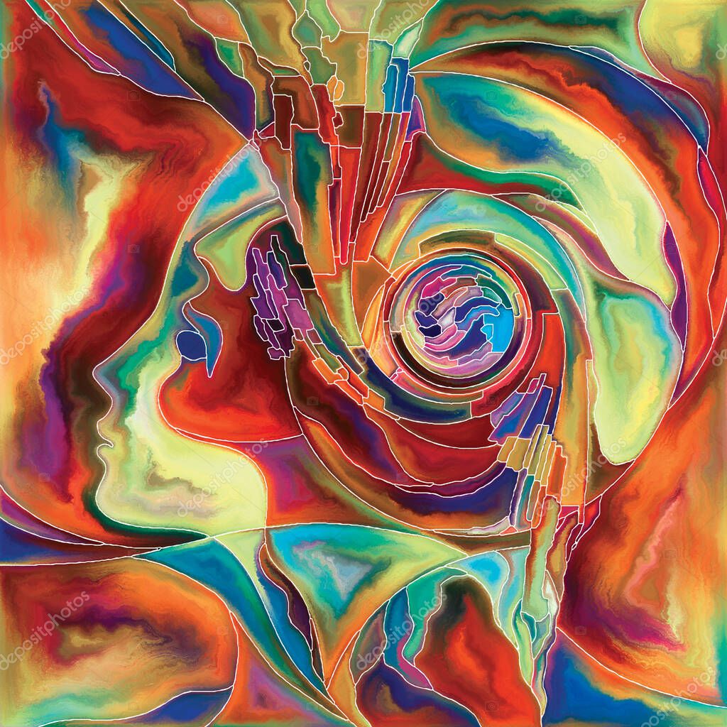 Serie Canvas Up Close. Fondo de caras y símbolos en colorido estilo de ...