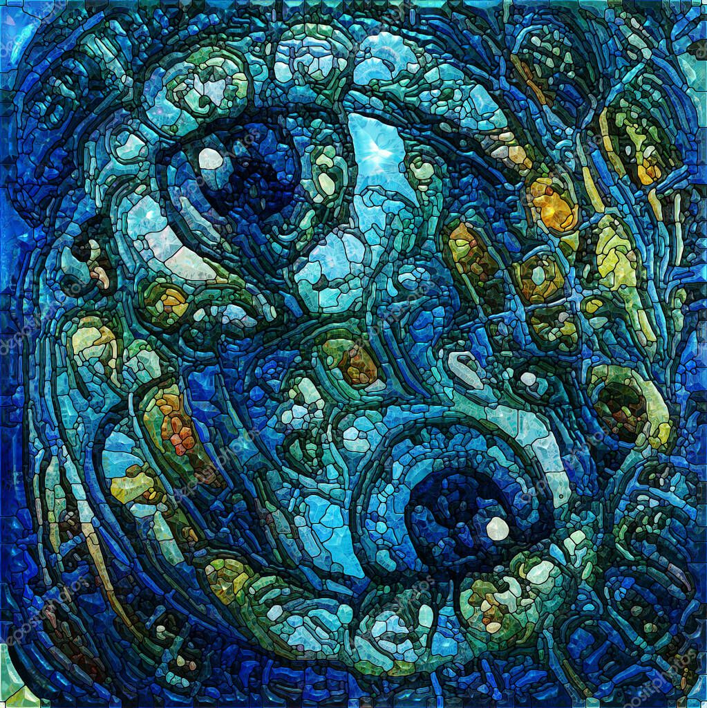 Veo que sueñas. Composición de vidrieras con ojos femeninos sobre el ...