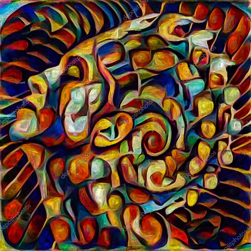 Desde dentro. Cara femenina y cara espiral representada en estilo de ...