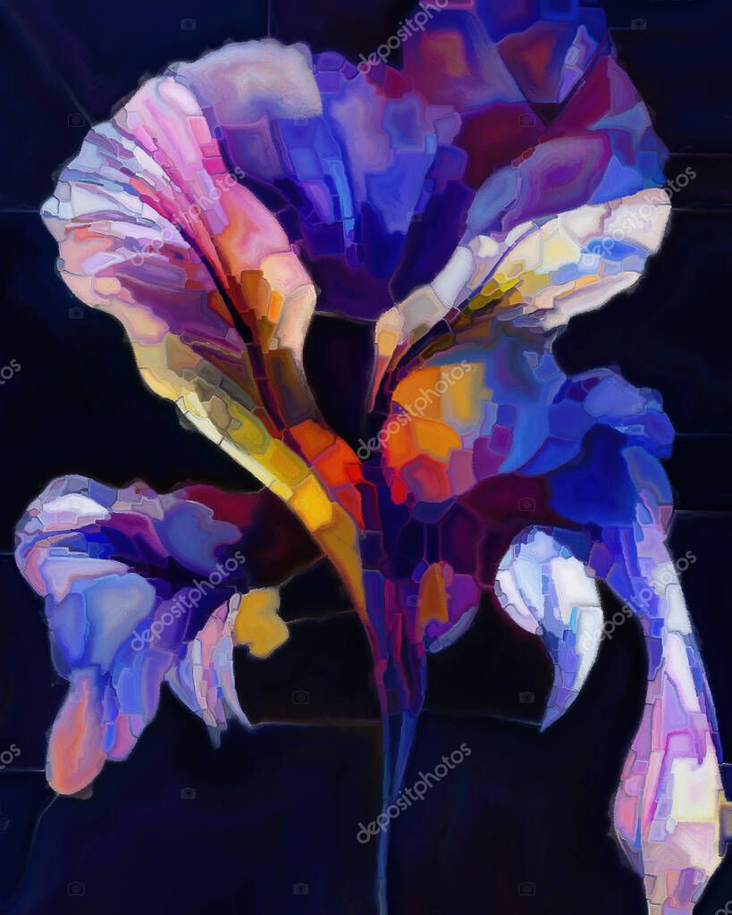 Serie Color Orgánico. Composición oflower formas, trazos y doblajes de ...