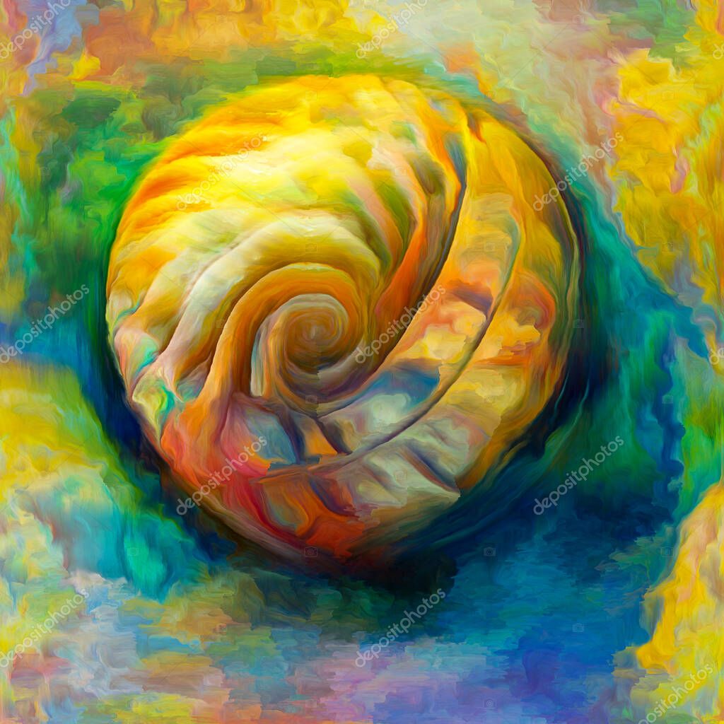 Dream of Nautilus series. Interplay of spiral structures, shell ...