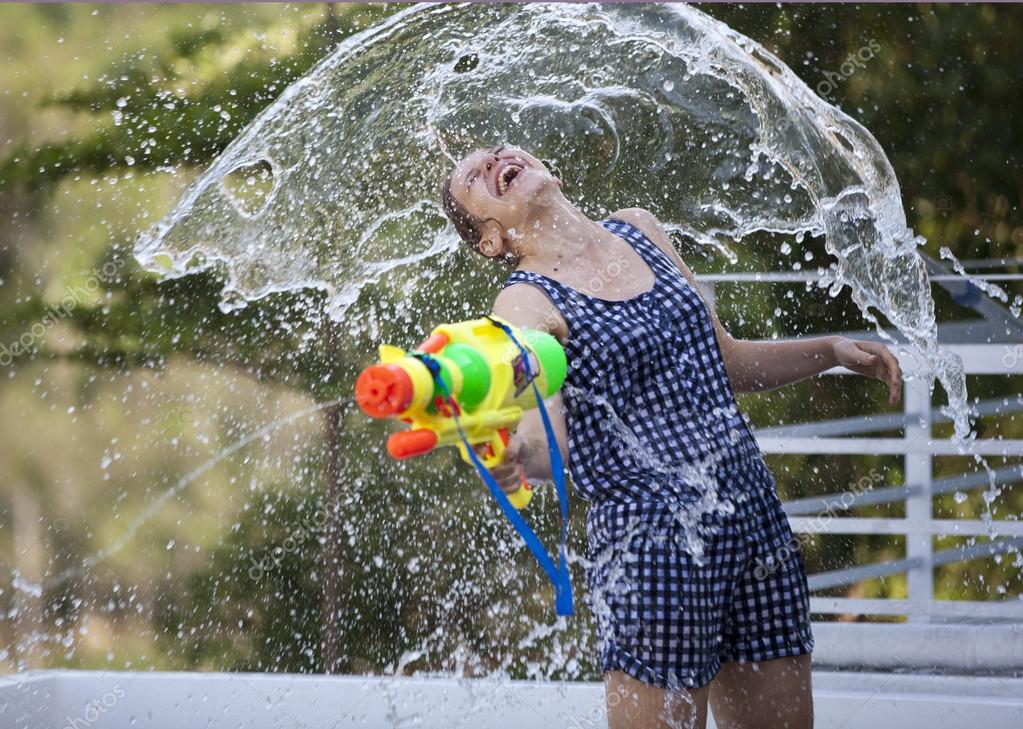 Funny girl under water splashing Stock Photo by ©nataiki 12366103