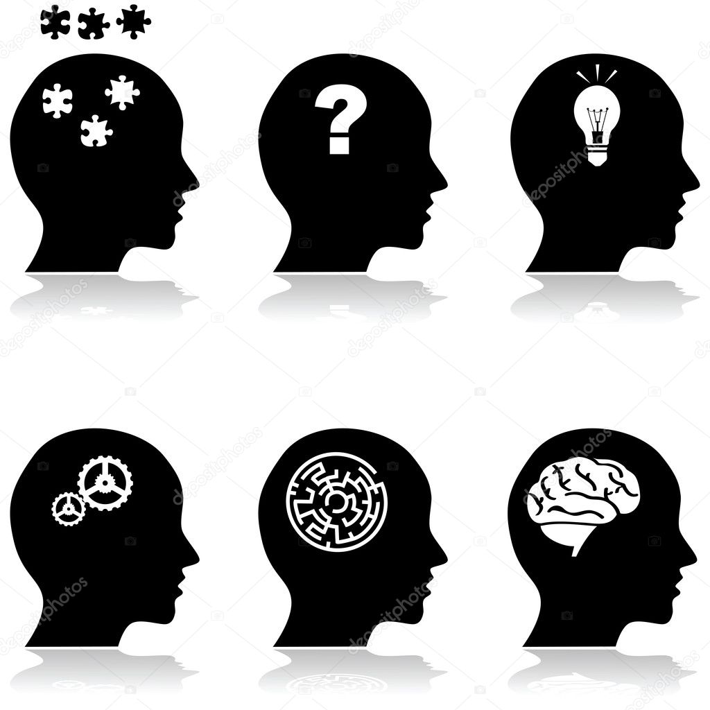 Thinking heads — Stock Vector © bruno1998 #17603795