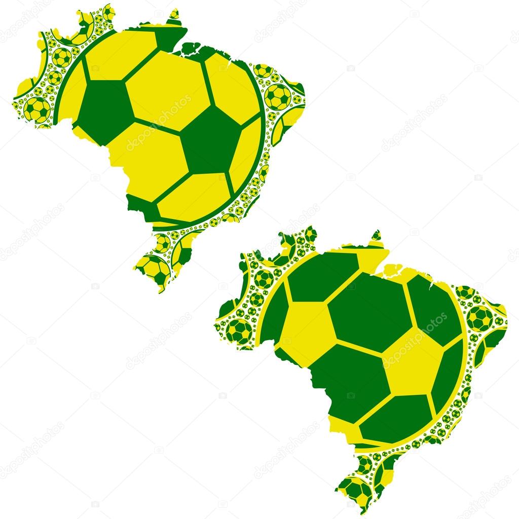 Brazil map with soccer balls Stock Vector Image by ©bruno1998 #46828907