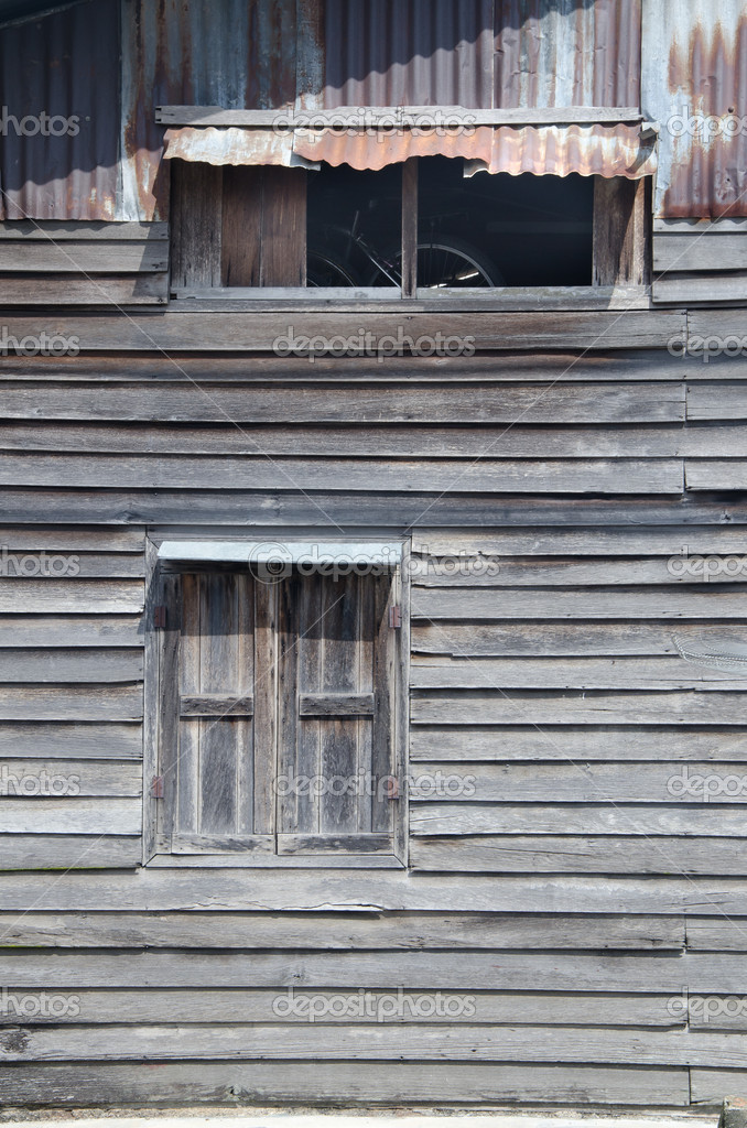 Texture of Asian style old wood house wall — Stock Photo © heinteh ...