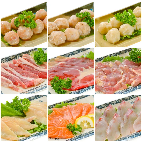 Steamboat food collection. chinese food — Stock Photo © heinteh #46734421