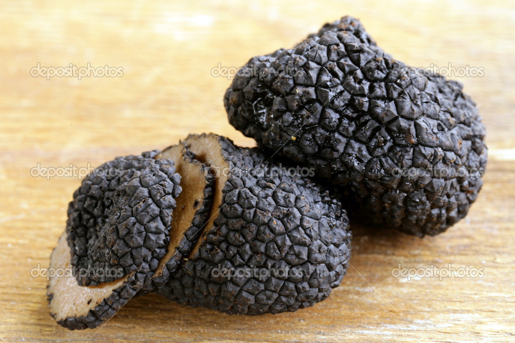 Delicacy mushroom black truffle - rare and expensive vegetable Stock ...