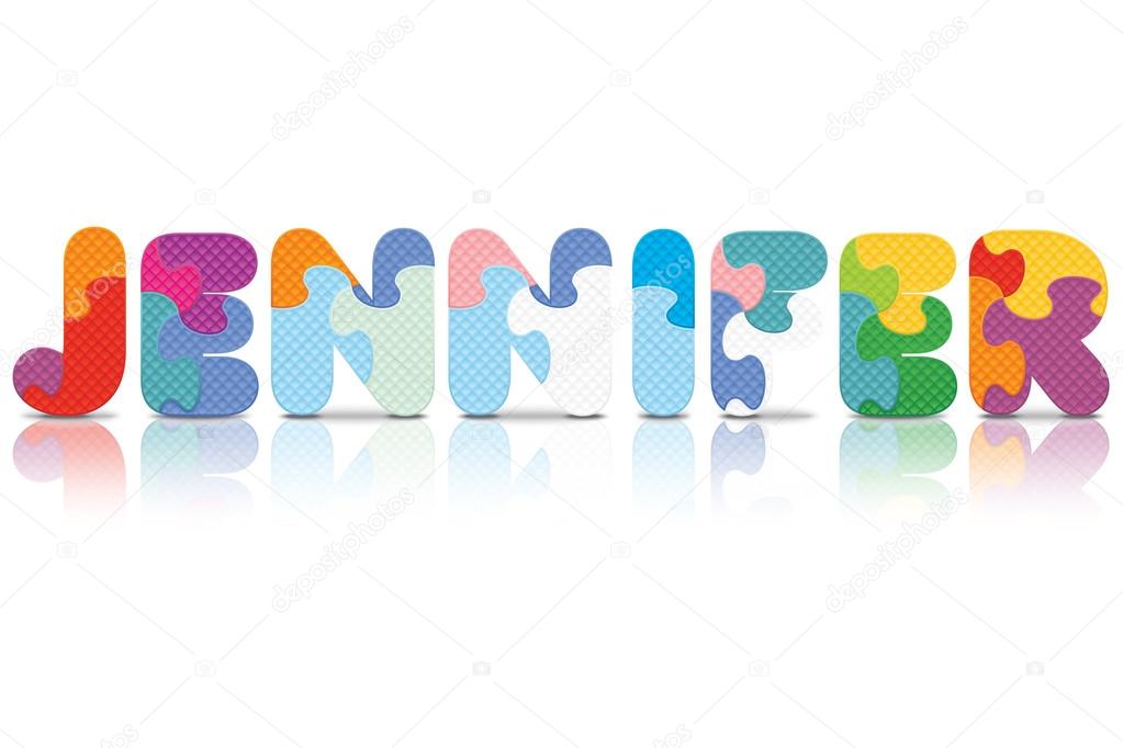 Vector JENNIFER escrito con rompecabezas de alfabeto Vector de stock ...