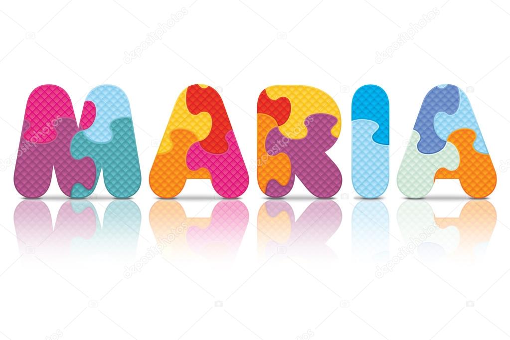 Vector MARIA written with alphabet puzzle — Stock Vector © lajo_2 #44924711