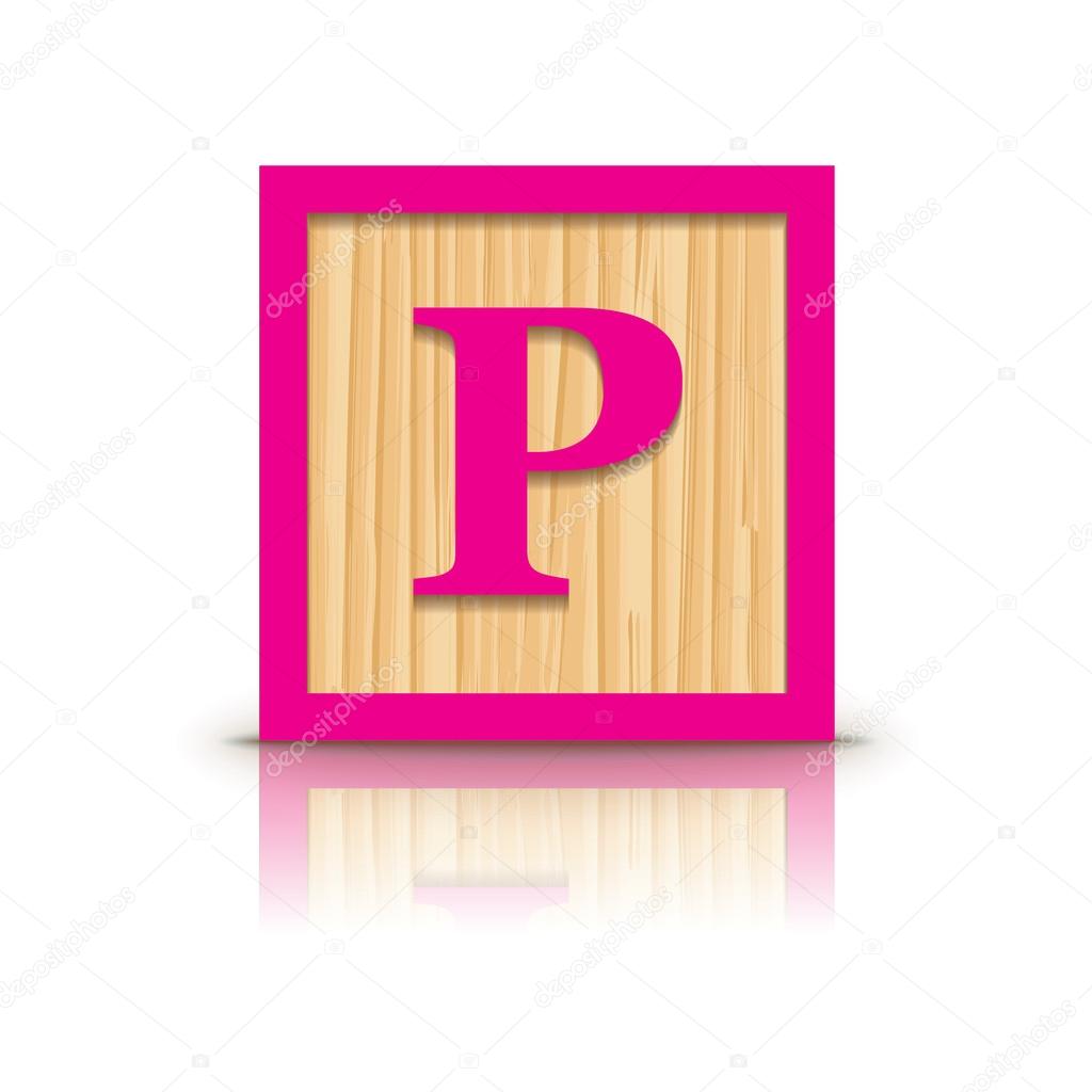 Vector letter P wooden alphabet block Stock Vector Image by ©lajo_2 ...