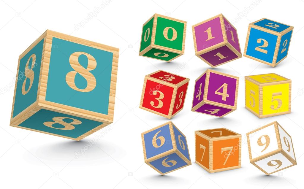 Vector wooden number blocks — Stock Vector © lajo_2 #47445545 Vector wooden number blocks — Stock Vector © lajo_2 #47445545