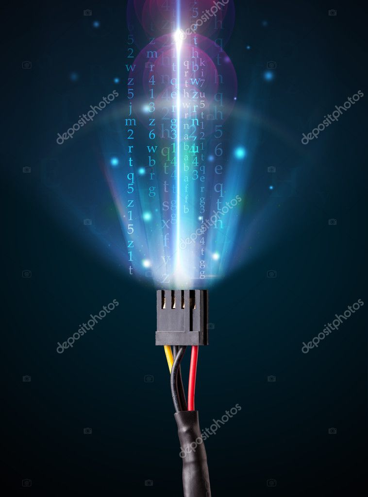 Glowing electric cable Stock Photo by ©ra2studio 38373585