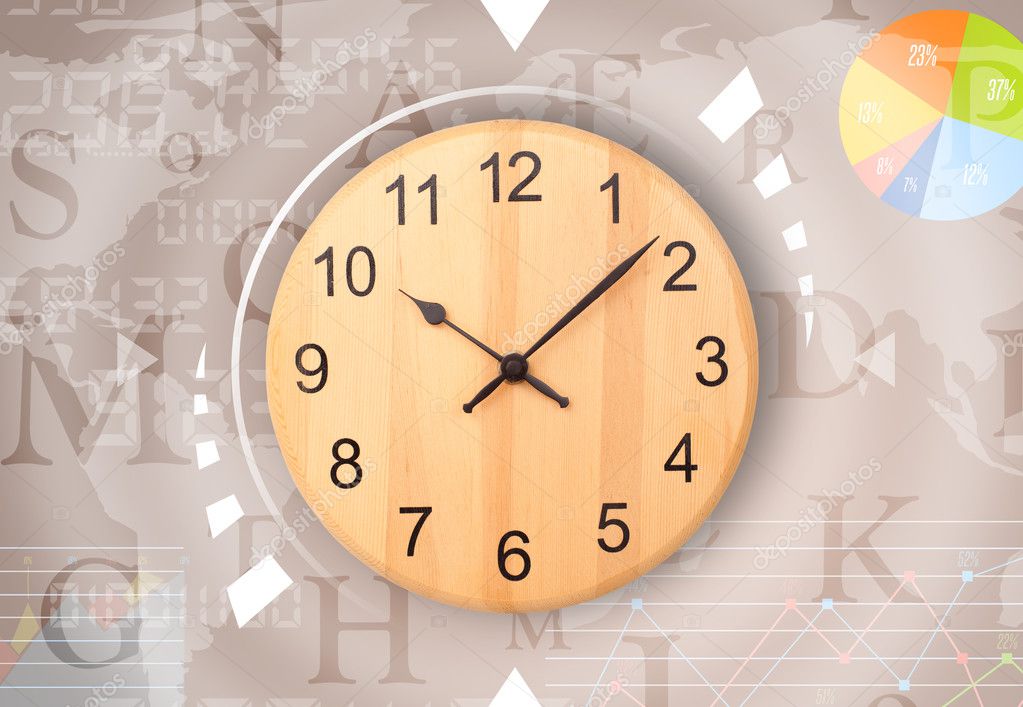 Clocks with world time and finance business concept Stock Photo by ...