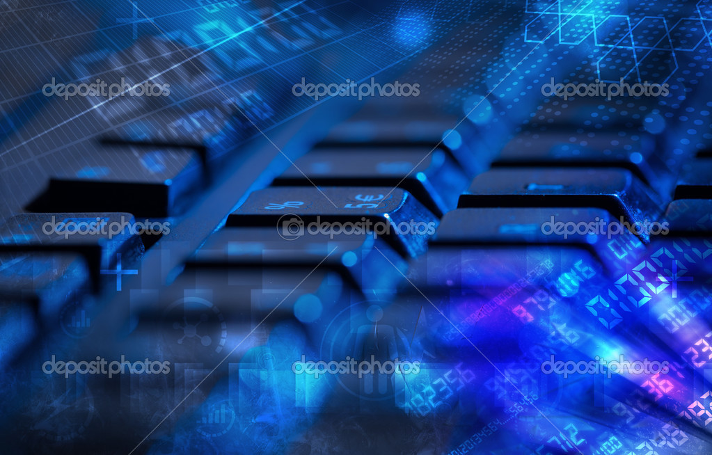 Keyboard with glowing programming codes Stock Photo by ©ra2studio 41596825