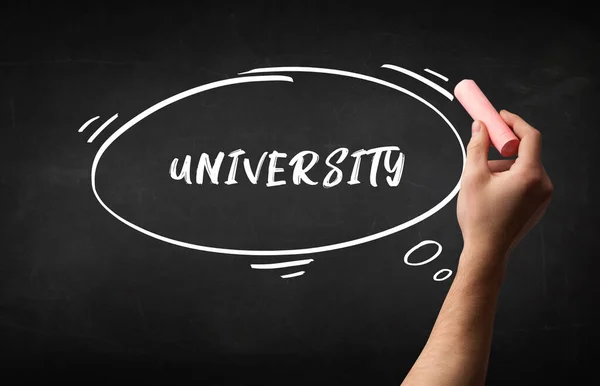 Hand Drawing Master Inscription White Chalk Blackboard Education ...