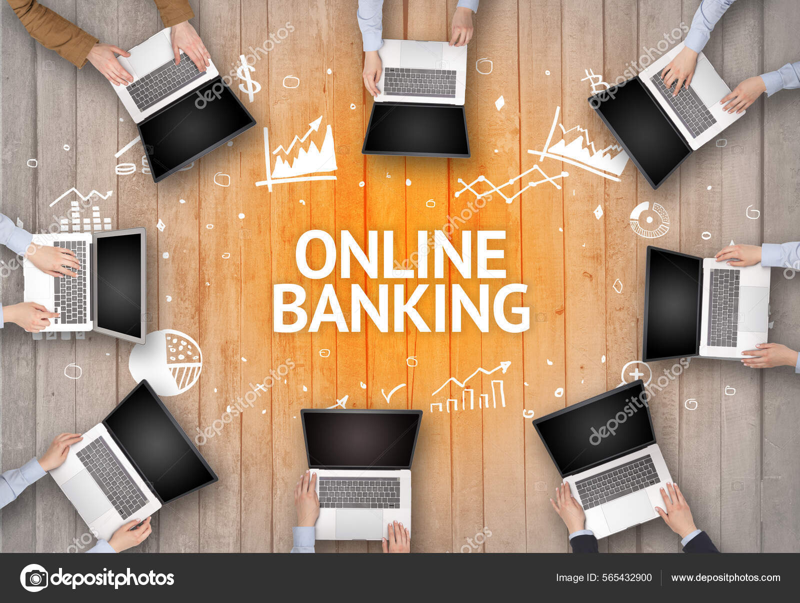 Group Busy People Working Office Online Banking Inscription Succesfull ...