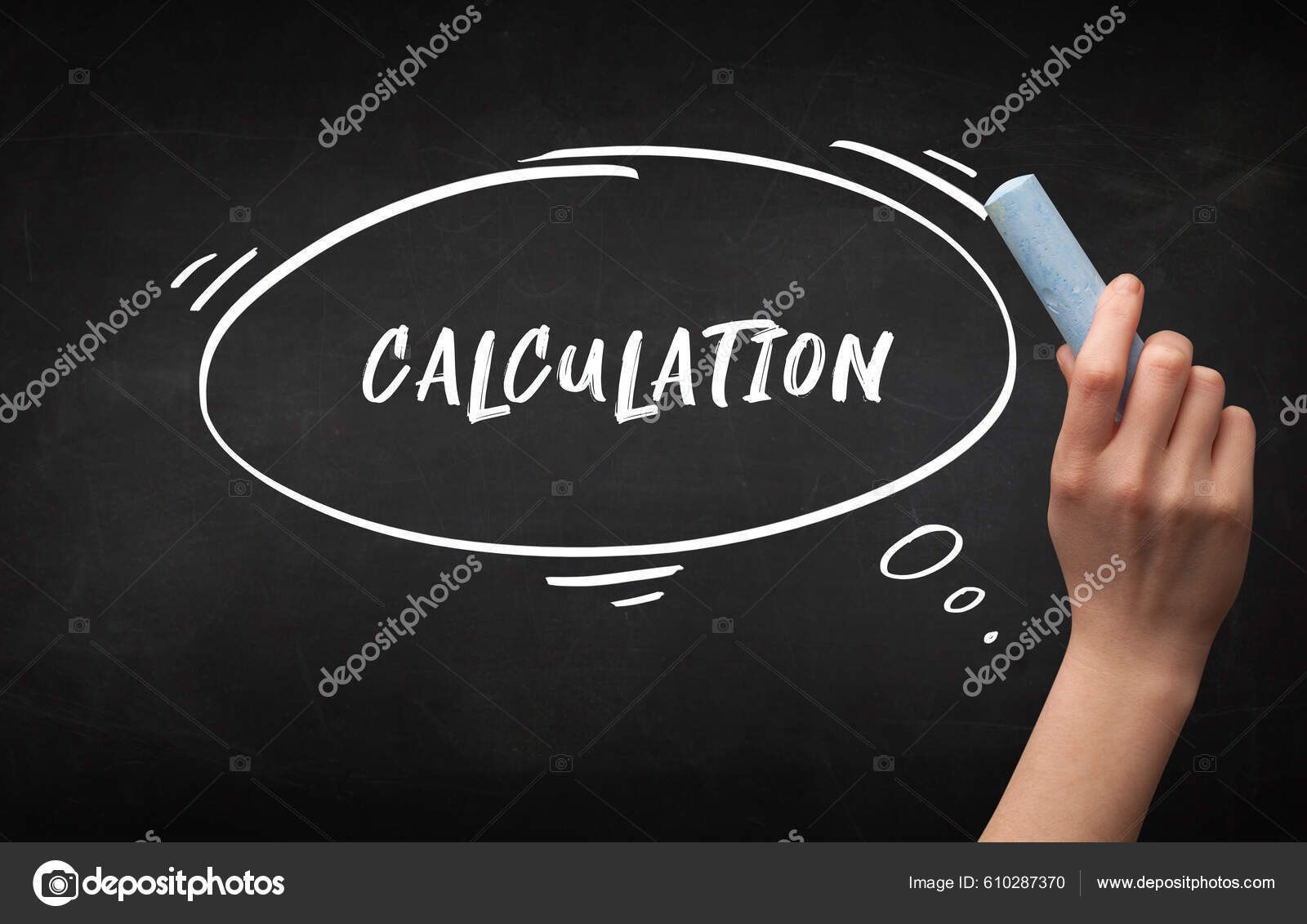 Hand Drawing Calculation Inscription White Chalk Blackboard Education ...
