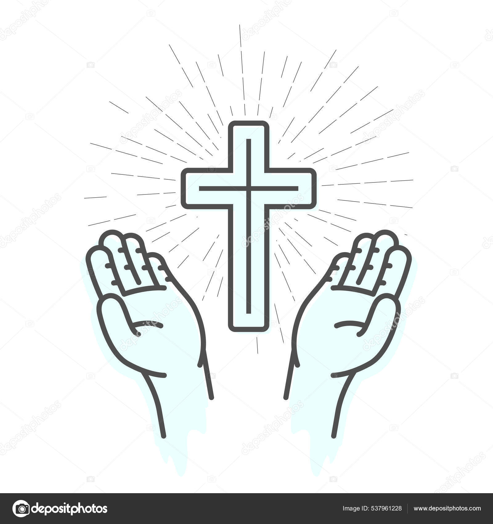 Crucifix Hands Prayer Symbol Christianity Jesus Christ Holy Cross ...