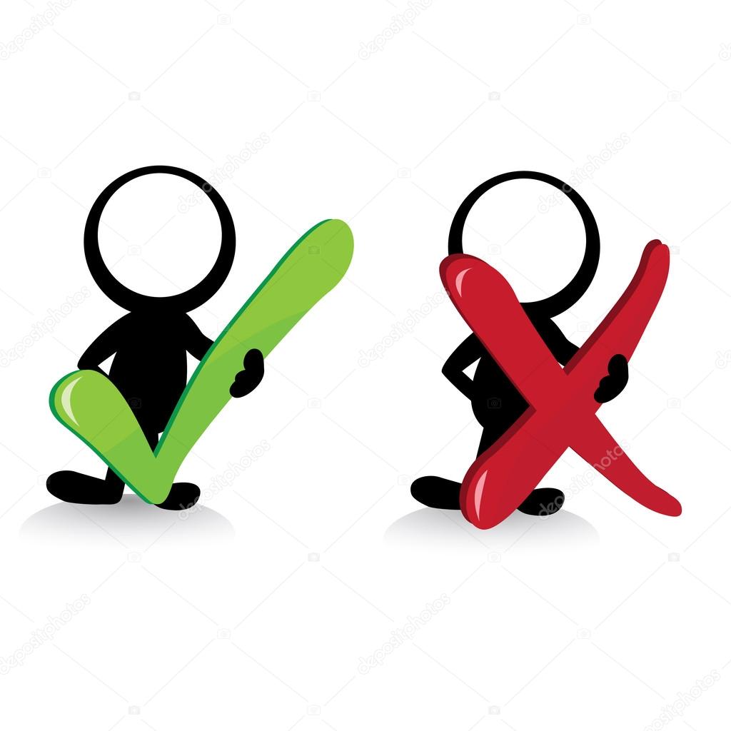 Stickmen tick and cross — Stock Vector © glossygirl21 #26106509 Stickmen tick and cross — Stock Vector © glossygirl21 #26106509