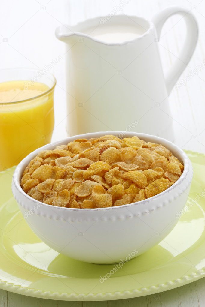Delicious corn flakes breakfast — Stock Photo © rafer76 #35501991