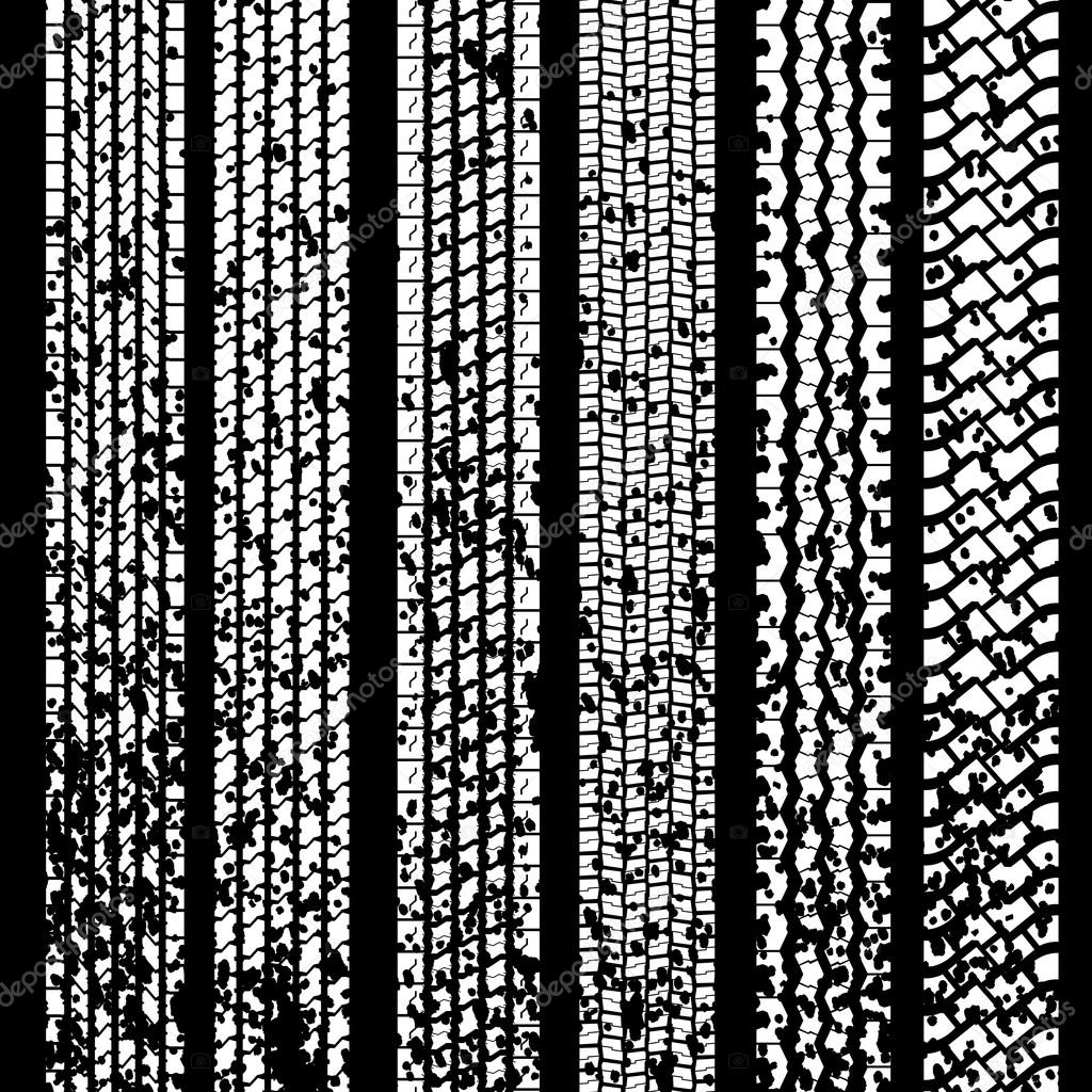 Set of detailed tire prints illustration — Stock Photo © aarrows #18992799