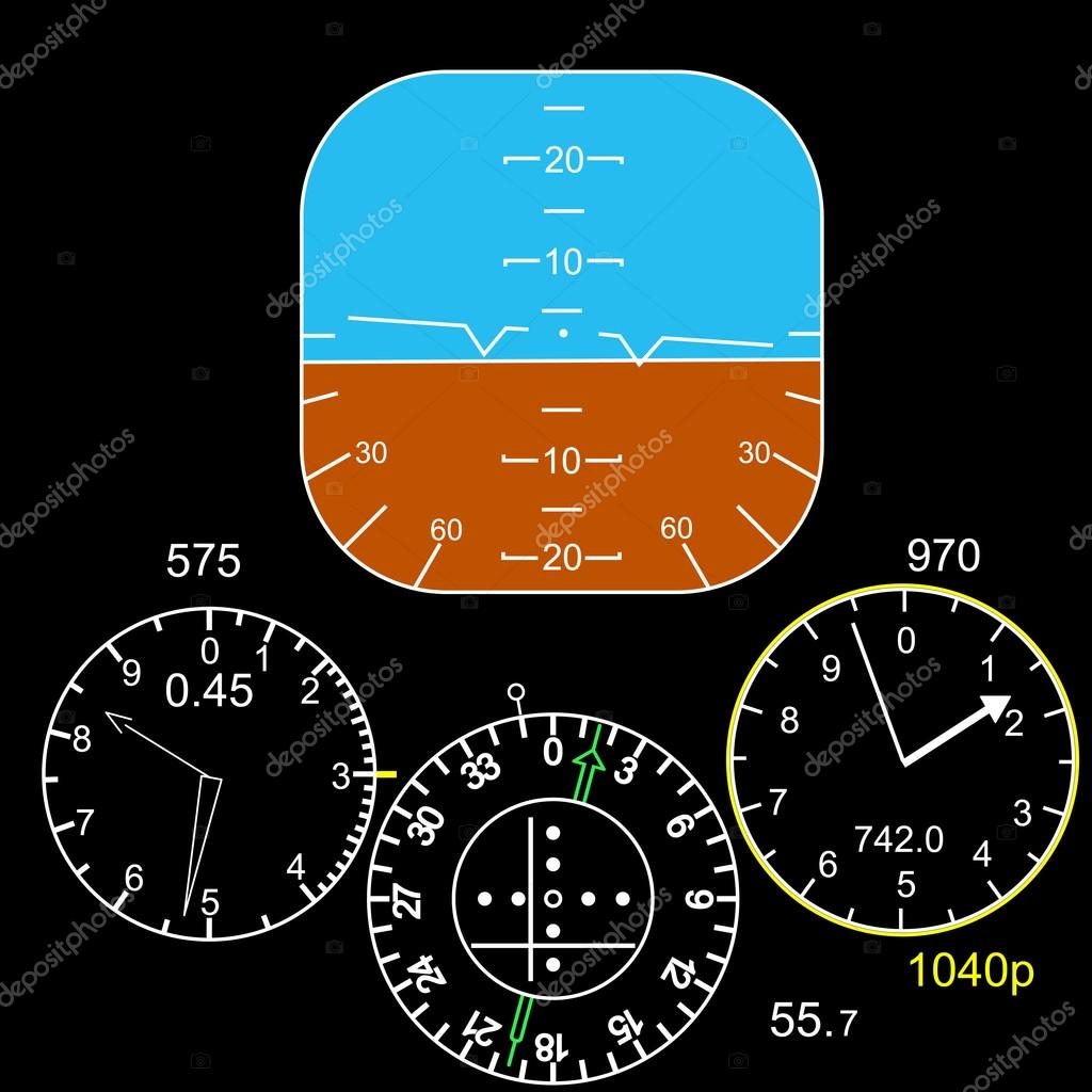 Panel de control en una cabina de avión Vector de stock por ©aarrows ...