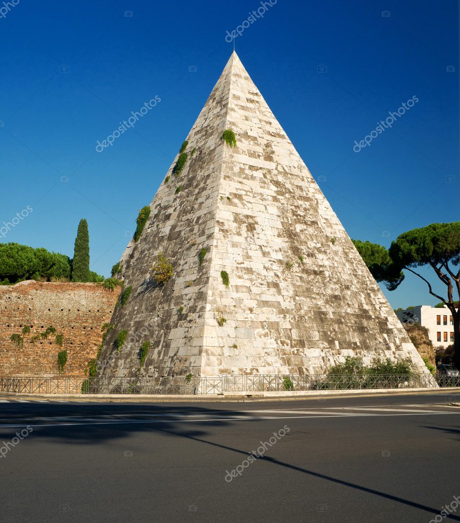 The ancient Pyramid of Cestius in Rome Stock Photo by ©scaliger 16823709