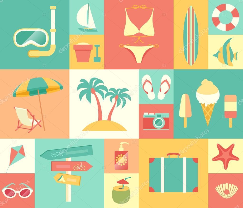 Beach icons set. Stock Vector by ©aviany 41995751