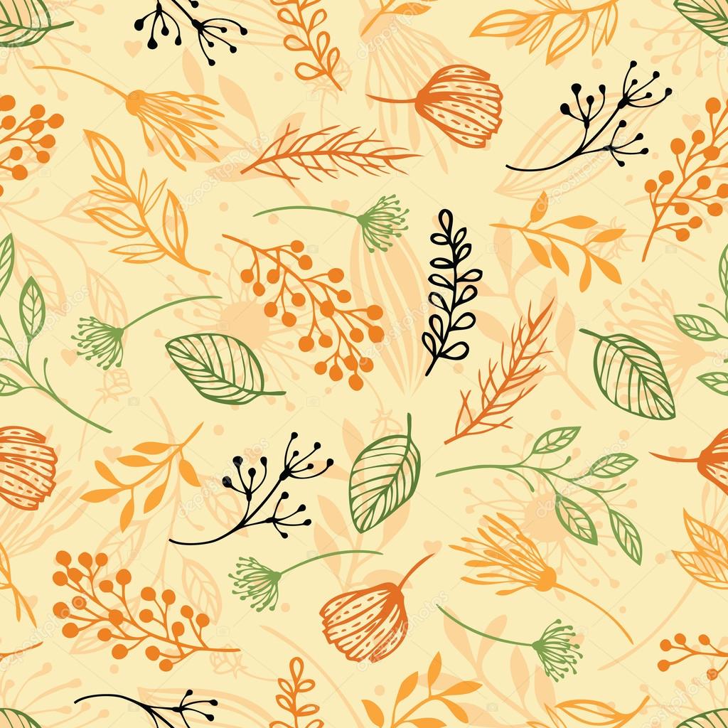 Forest herbs, orange background Stock Vector Image by ©Nenilkime #42038463