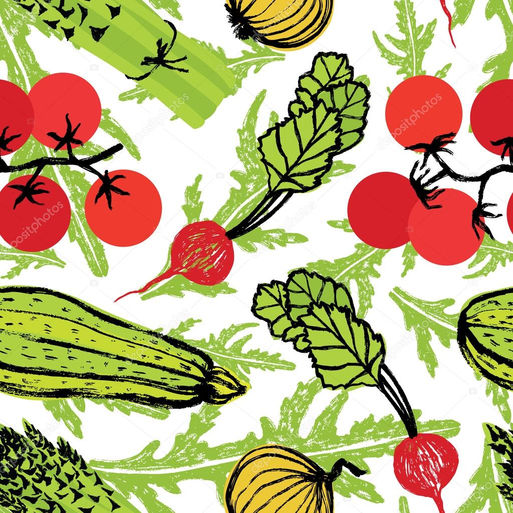 Healthy food pattern — Stock Vector © Nenilkime #51085331