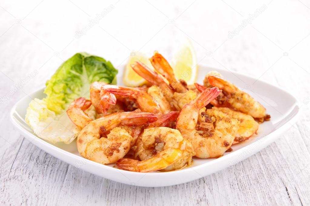 Plate of cooked shrimp Stock Photo by ©studioM 33886227