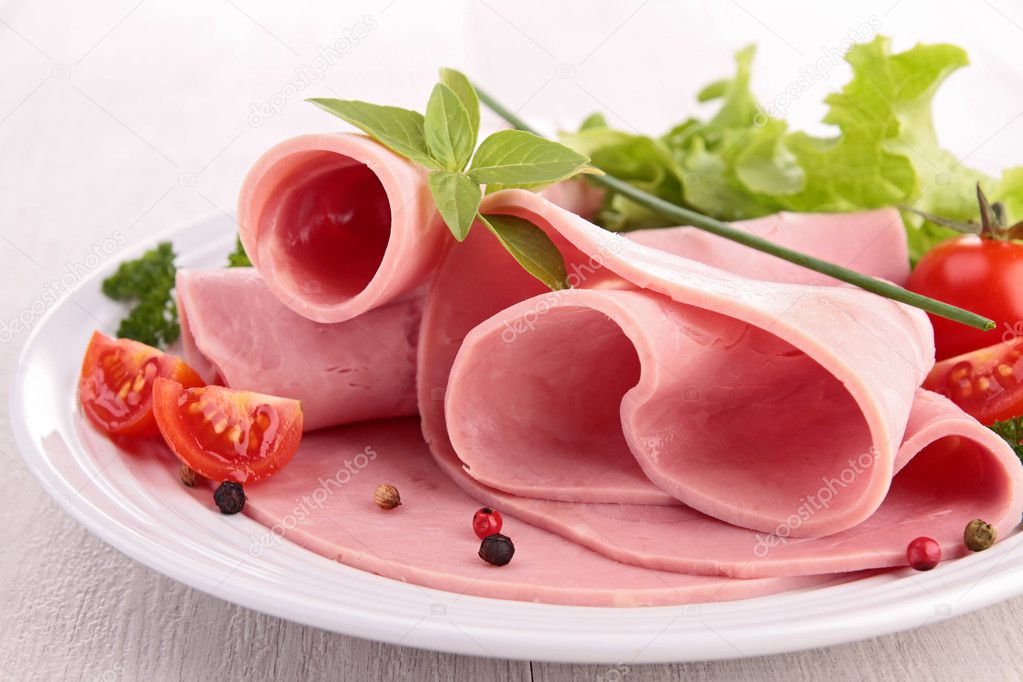 Sliced ham Stock Photo by ©studioM 34077515
