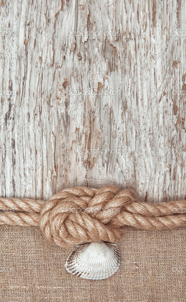 Aged paper with ship rope and seashell Stock Photo by ©DarkBird 36829847