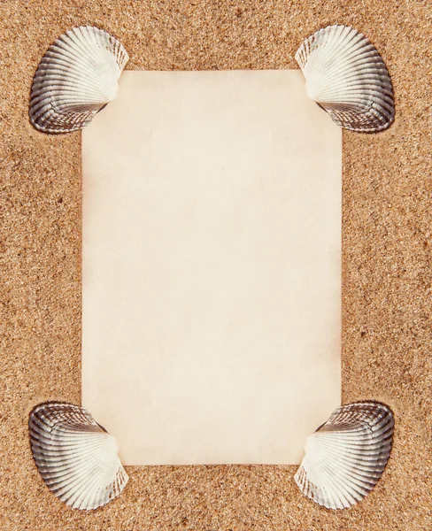 Shells on paper frame — Stock Photo © Dmitroza #1756027