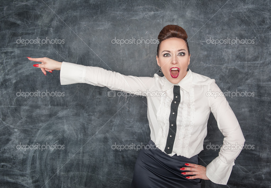Angry Teacher Pointing