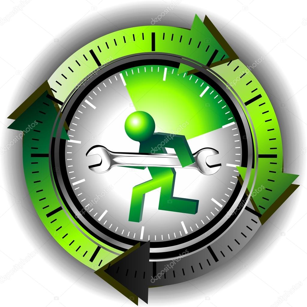 24 hour maintenance button — Stock Vector © art1art #12775330