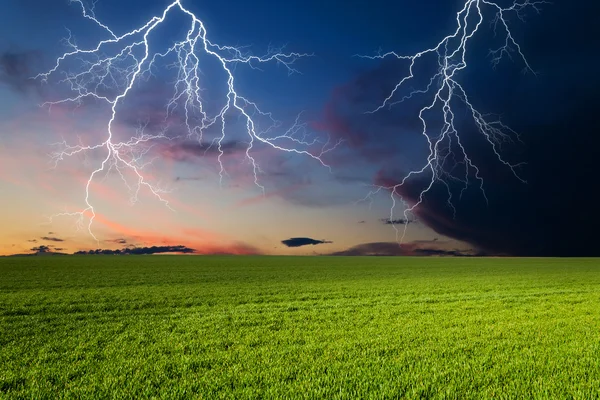 Green Lightning Storm