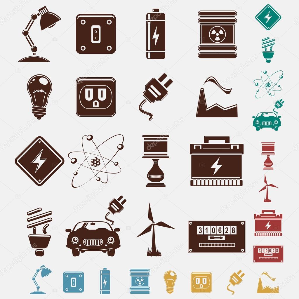 Electric power icon set Stock Vector Image by ©Ika777 #25977605