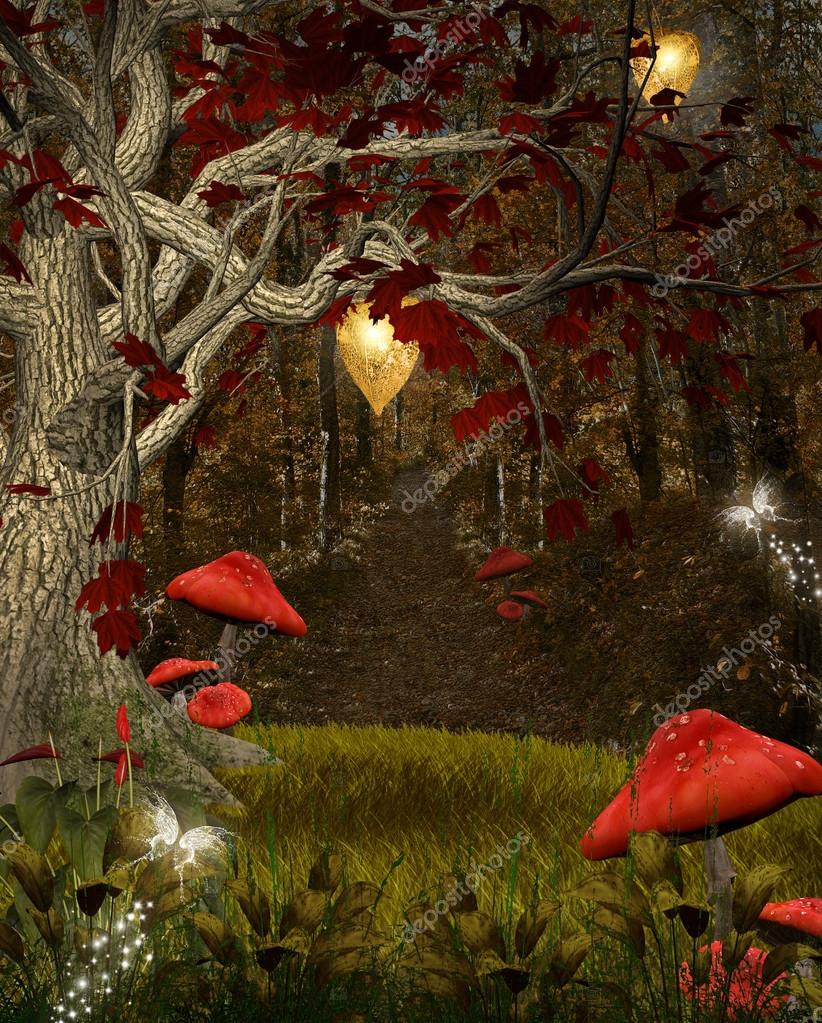 Enchanted nature series - the red forest — Stock Photo © Ellerslie ...