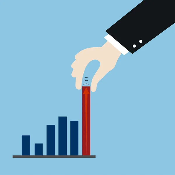 Handsome business man lift graph arrow higher,successful concept ...