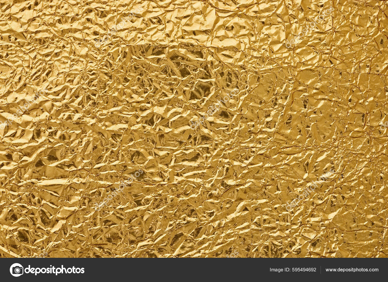 Gold Metallic Crumpled Paper Texture Background Stock Photo by ...