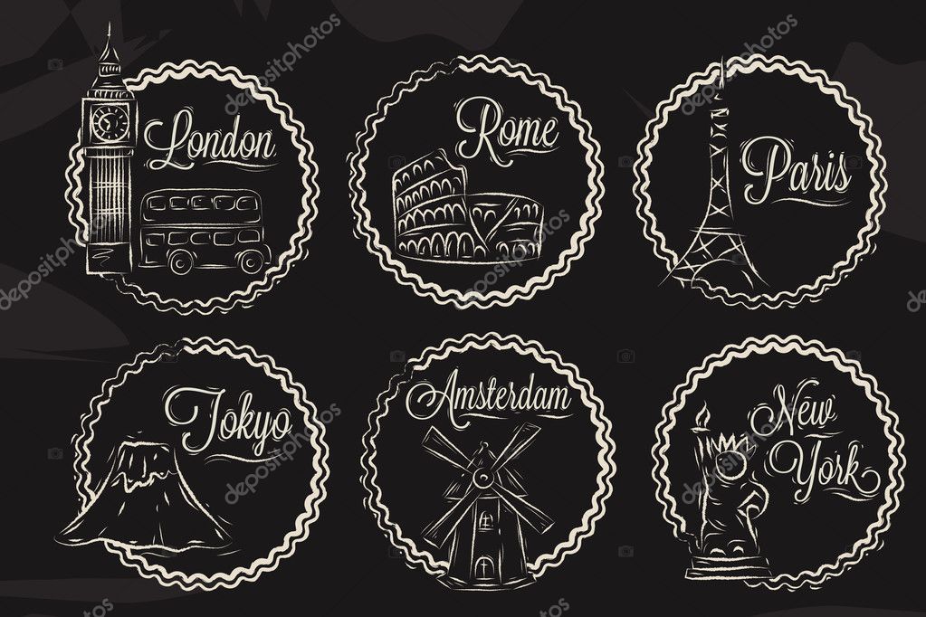 Icons with world cities Stock Vector Image by ©anna42f #29786465