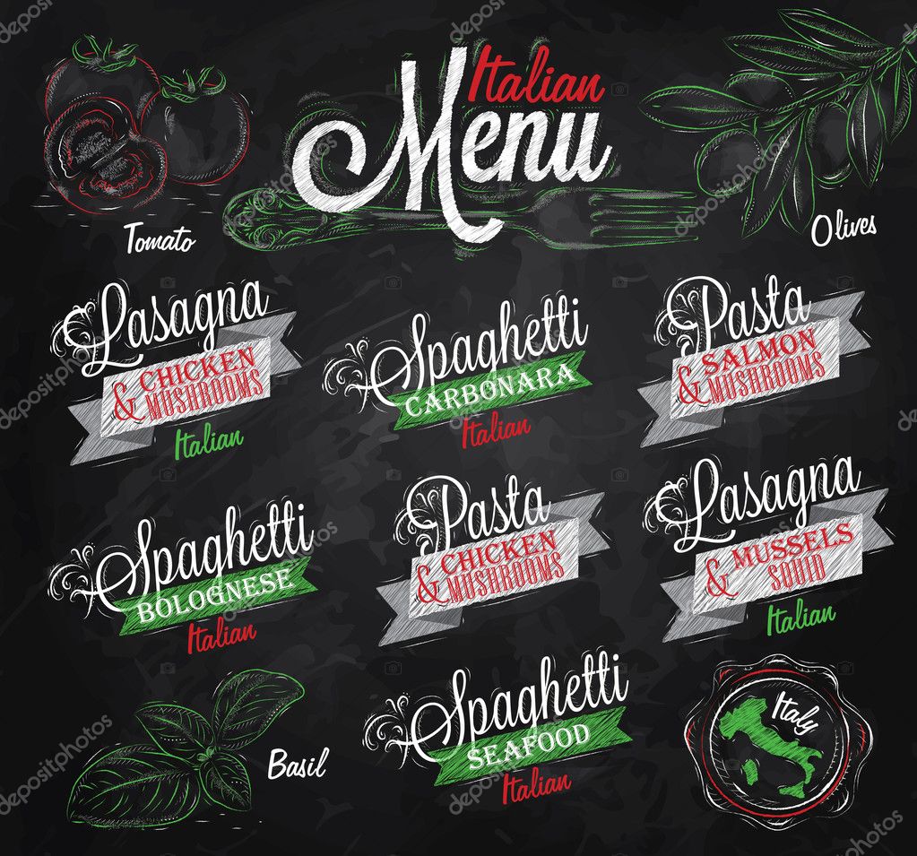 Menu Italian — Stock Vector © anna42f #33118937