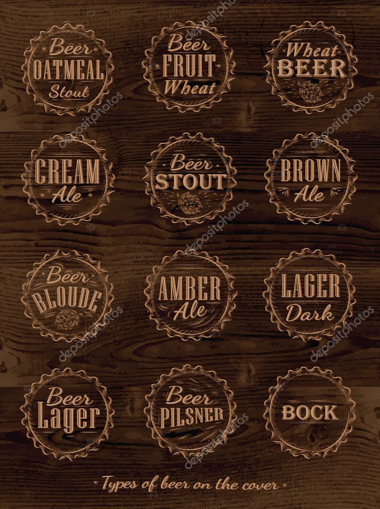 Poster Collection of beer caps types — Stock Vector © anna42f #39274491