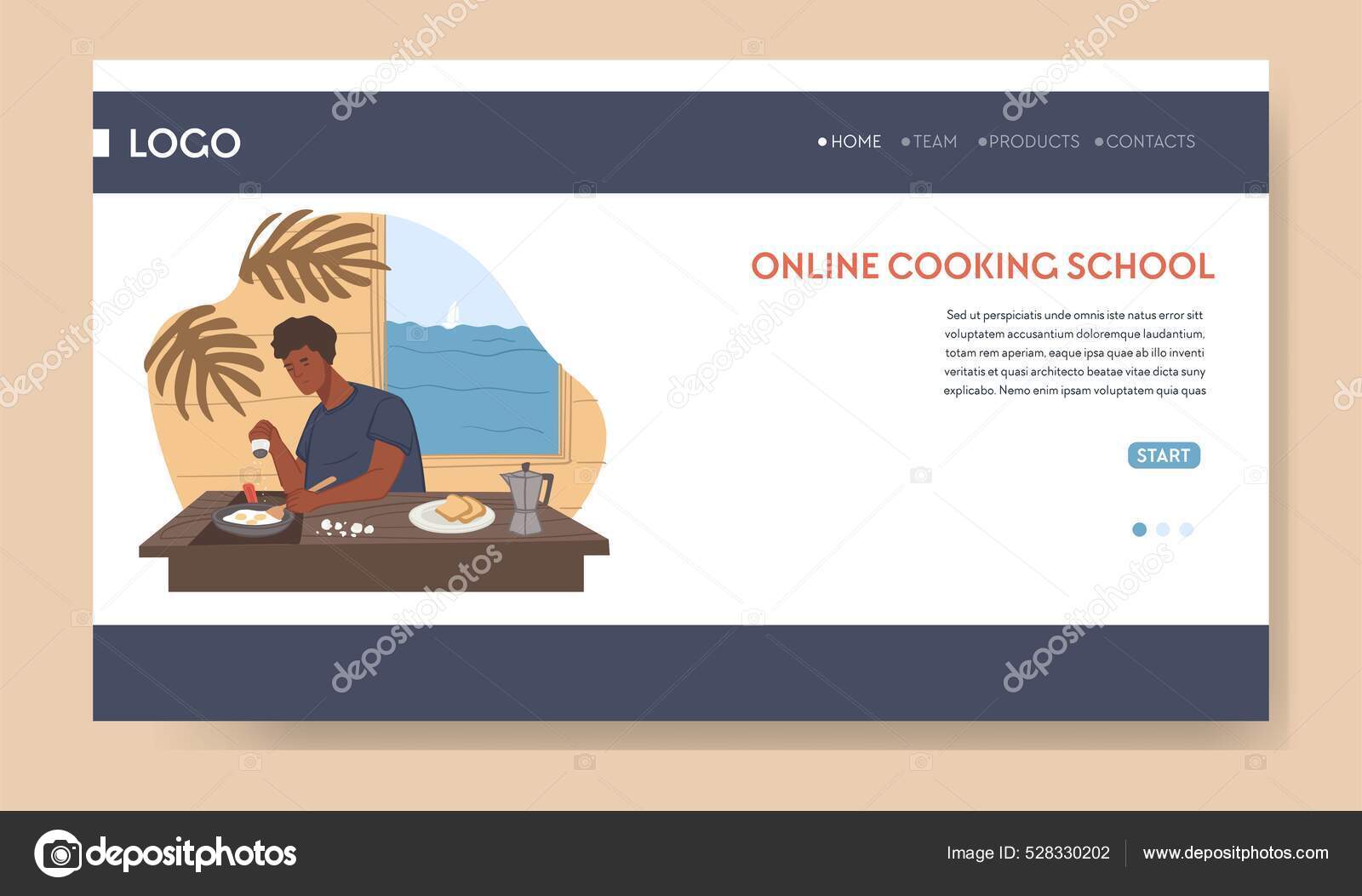 Cooking school online classes and lessons courses Stock Vector Image by ...