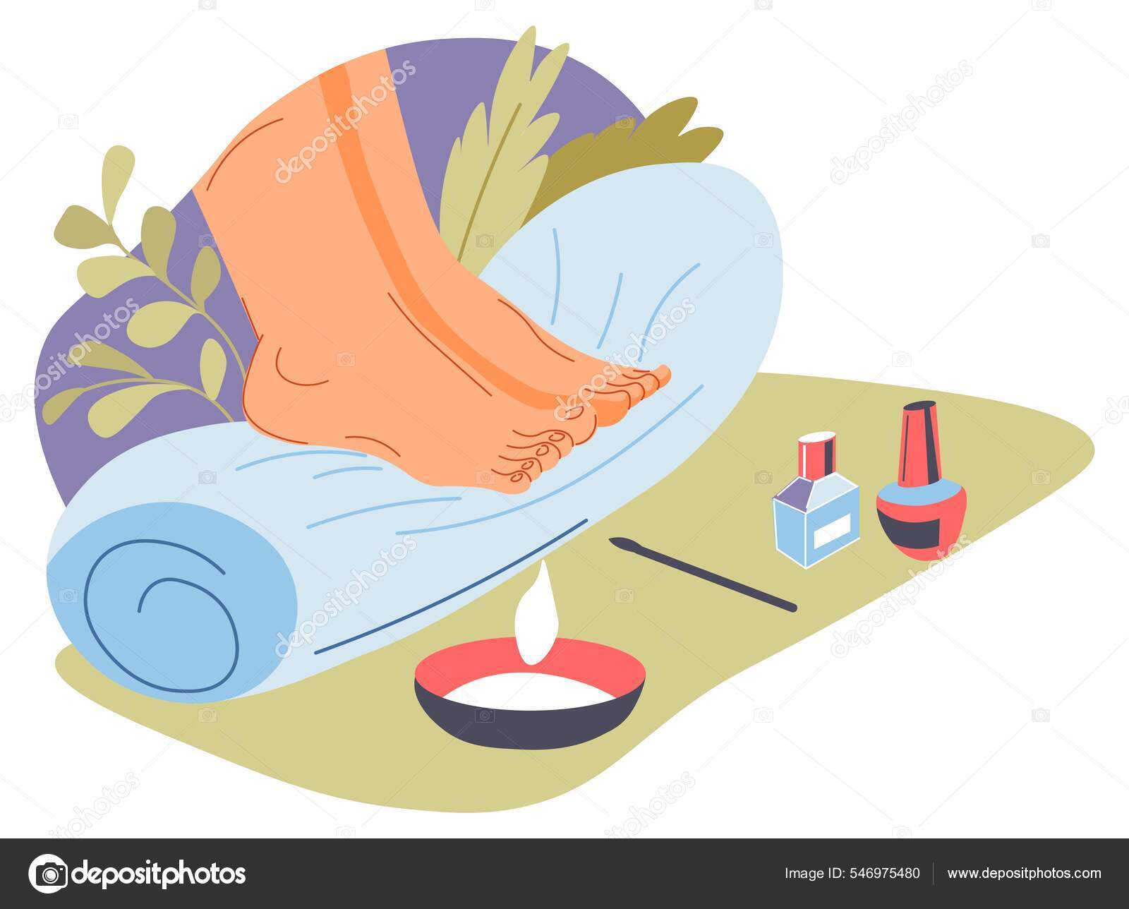 Foot massage and relax for feet in spa salons Stock Vector Image by ...
