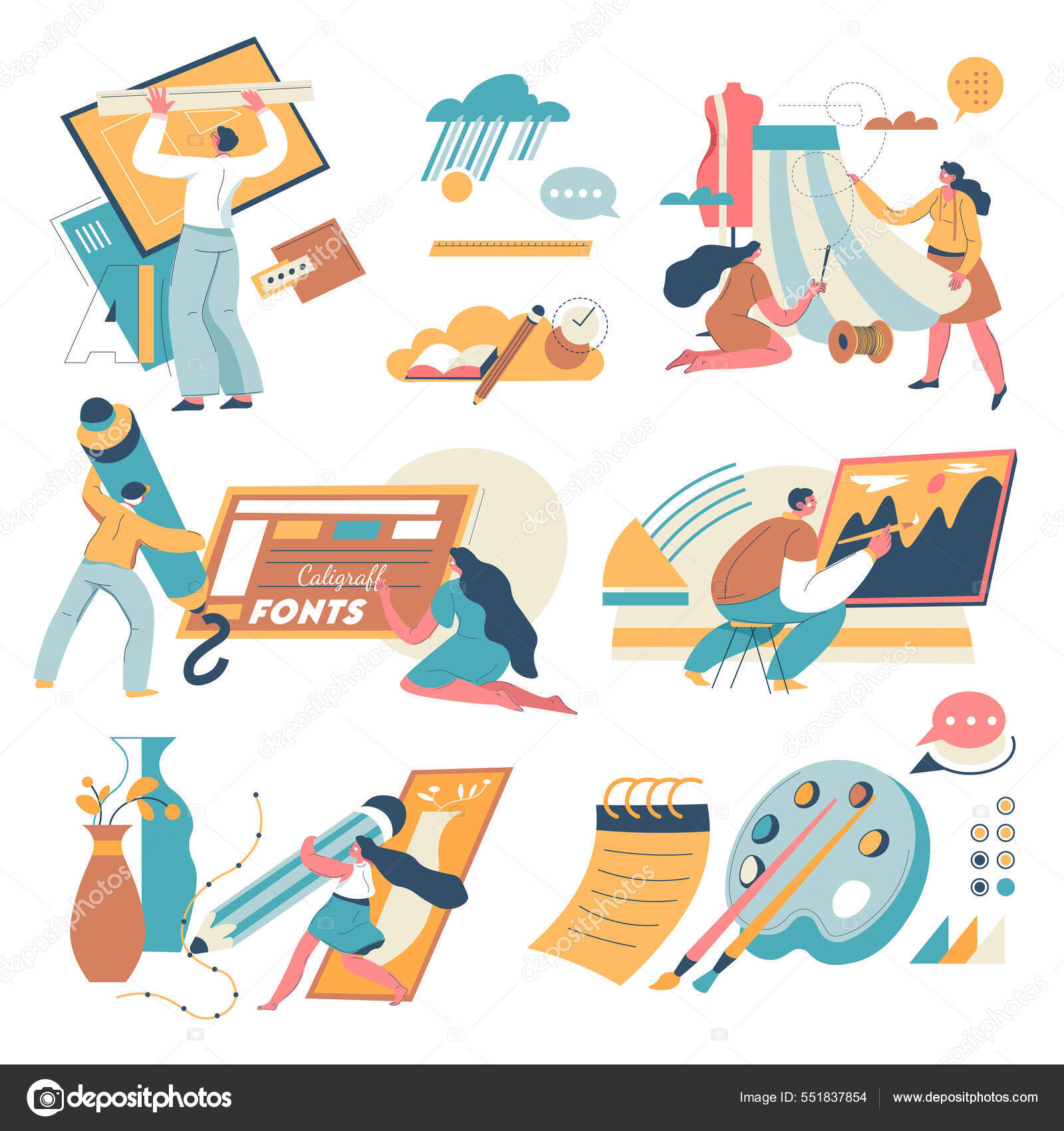 Creation of fonts for typography drawing sketch Stock Vector by ...