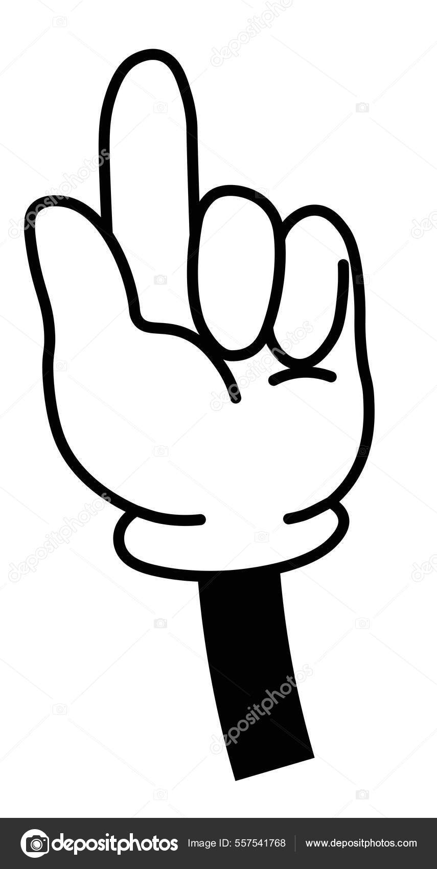 Hand gesture, pointing up showing way, vector Stock Vector by ...